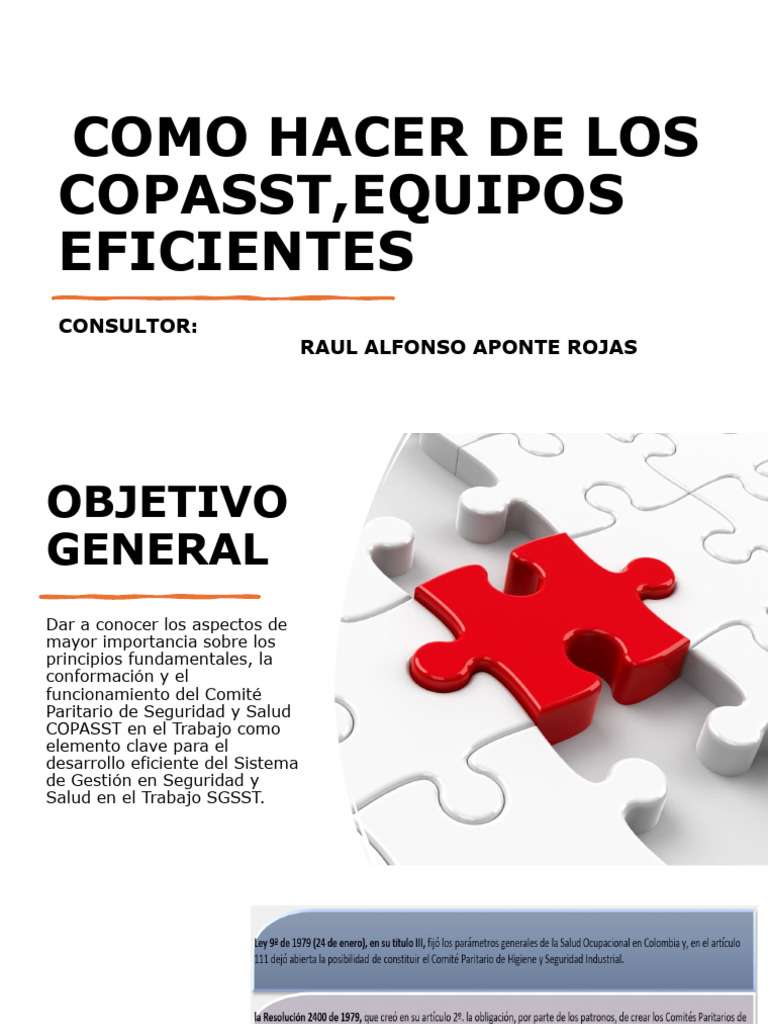 Como Hacer de Los Copasst, Equipos | PDF | Seguridad y salud ocupacional