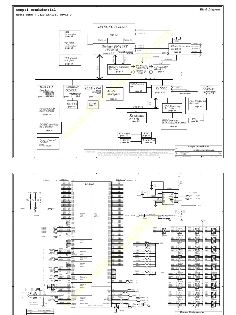 Compal La-1281 R2a Schematics | PDF | Manufactured Goods | Computer ...