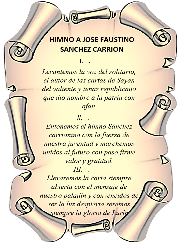 Himno A Jose Faustino Sanchez Carrion | PDF | Religión y espiritualidad | Clásicos