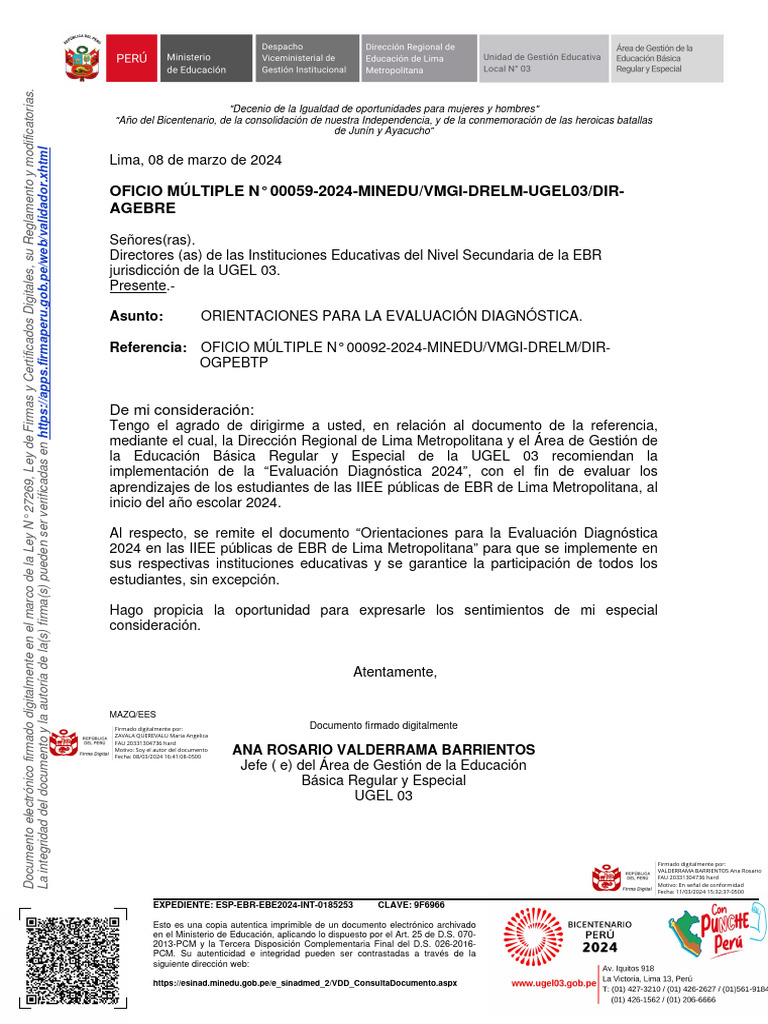 Orientaciones Para La EvaluaciÓn DiagnÓsticaoficio Multiple 00059 1380