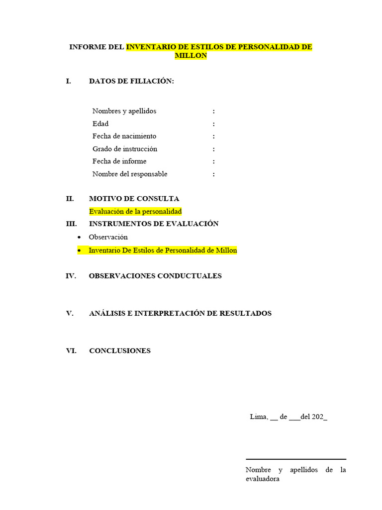 Modelo de Informe Parcial | PDF