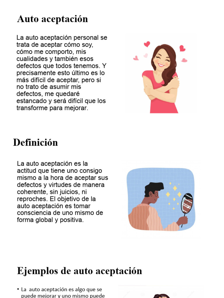 Auto Aceptación | PDF | Relaciones personales, crianza y desarrollo ...