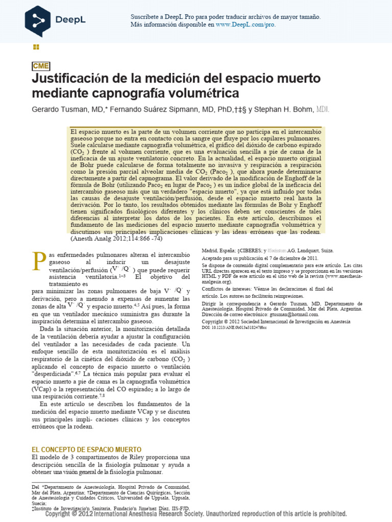 Tusman (2012) Es | PDF | Fisiología | Especialidades Medicas
