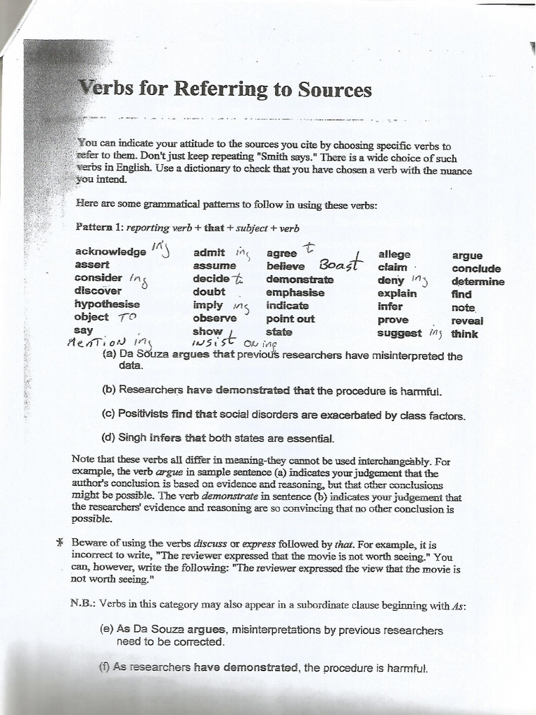 Some Reporting Verbs | PDF