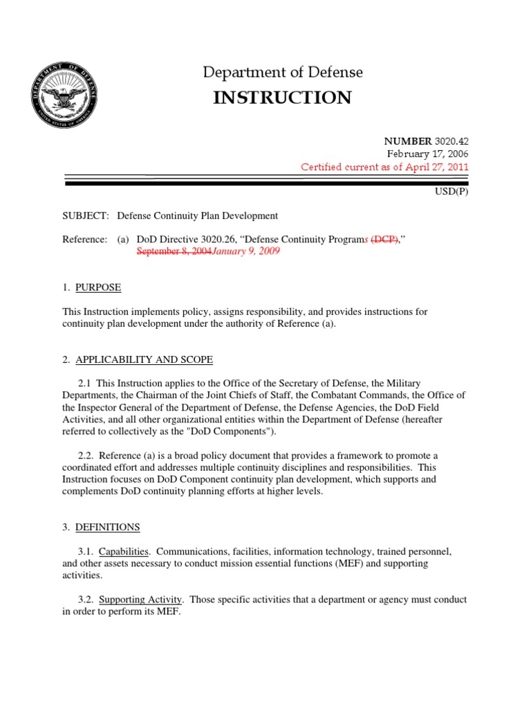 Dodi 3020 42 | Download Free PDF | United States Department Of Defense ...