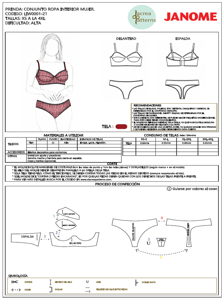 Ficha Tecnica Conjunto Lenceria | PDF | Textiles | Ropa