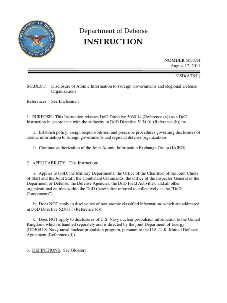 Instruction: Department of Defense | PDF | United States Department Of ...