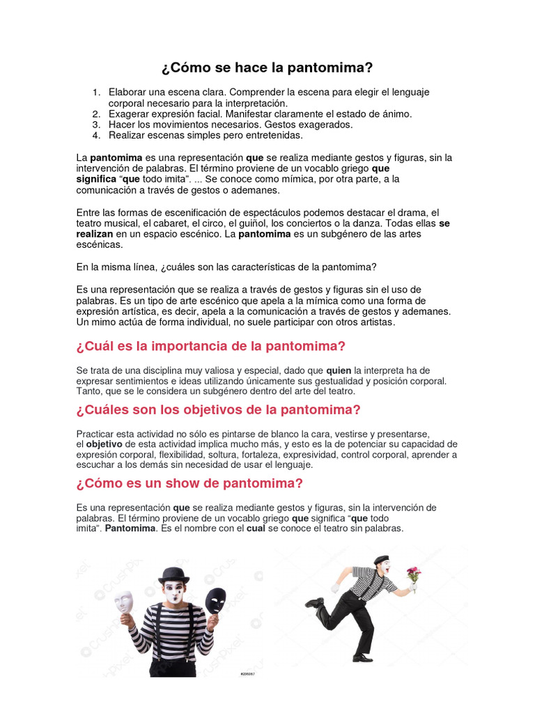 Cómo Se Hace La Pantomima | PDF