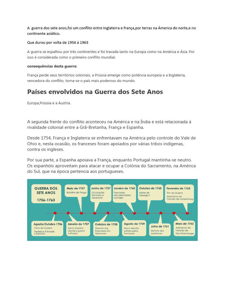 A Guerra Dos Sete Anos | PDF