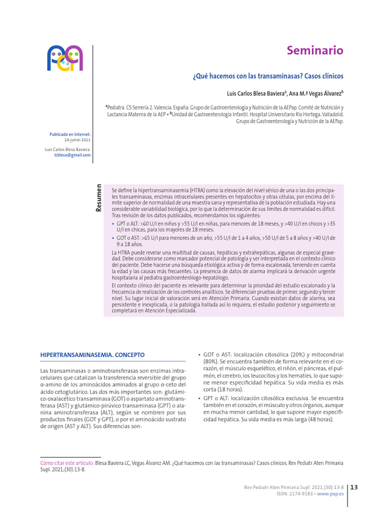 Transaminasas | PDF | Transaminasa | Hepatitis