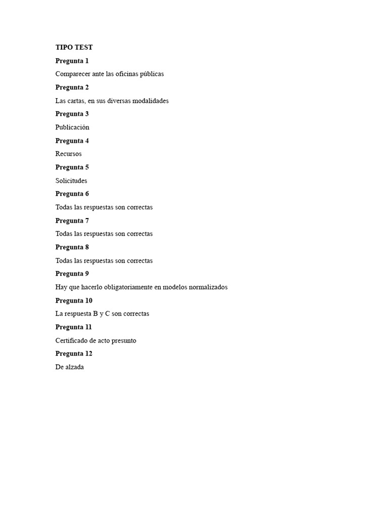 Tipo Test Tema 11 LÓPEZ HUGO | PDF
