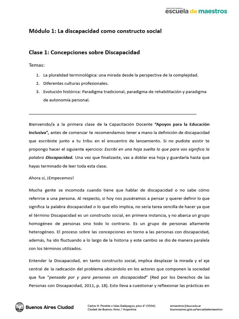 Módulo 1 - Clase 1 | Descargar gratis PDF | Invalidez | Paradigma