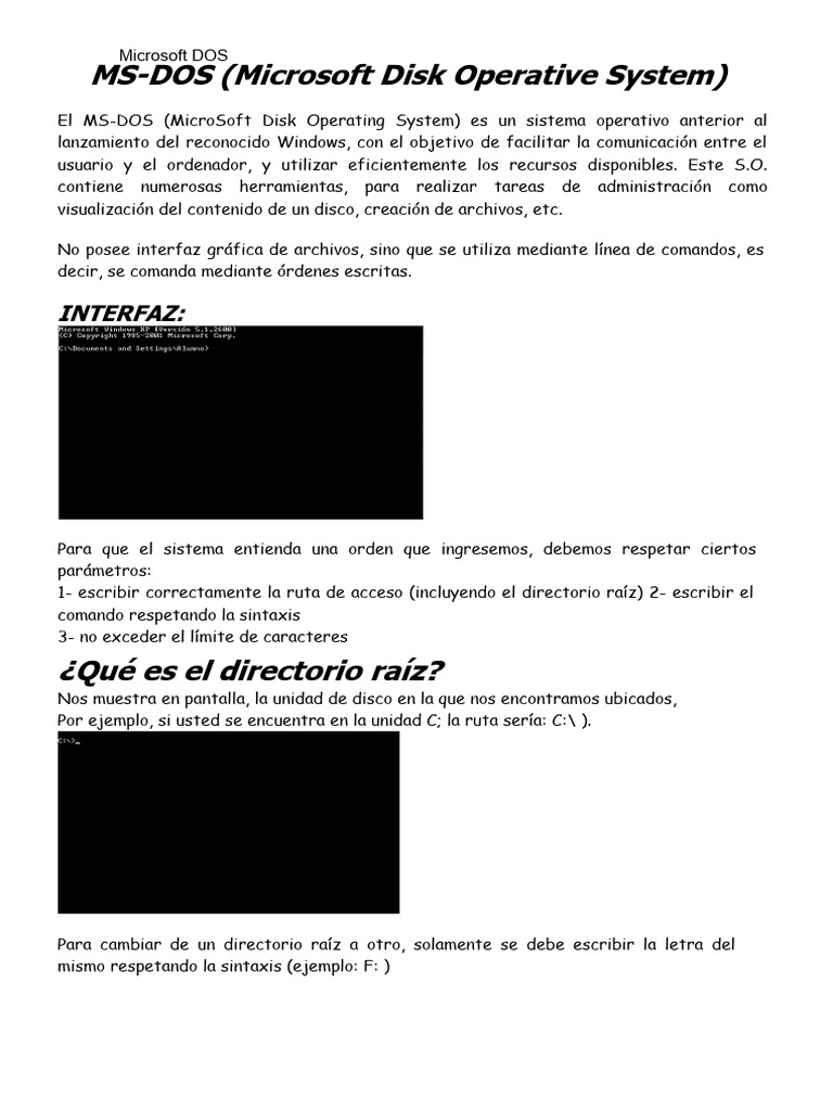 MS Dos | PDF | Dos | Archivo de computadora