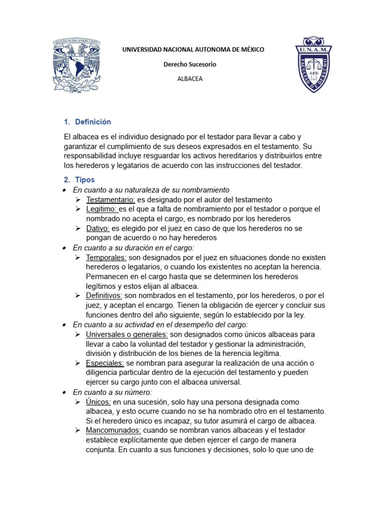Albacea | PDF | Herencia | Albacea
