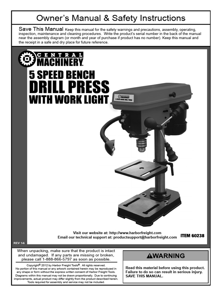 Drill Press Manual | PDF | Electrical Connector | Drill
