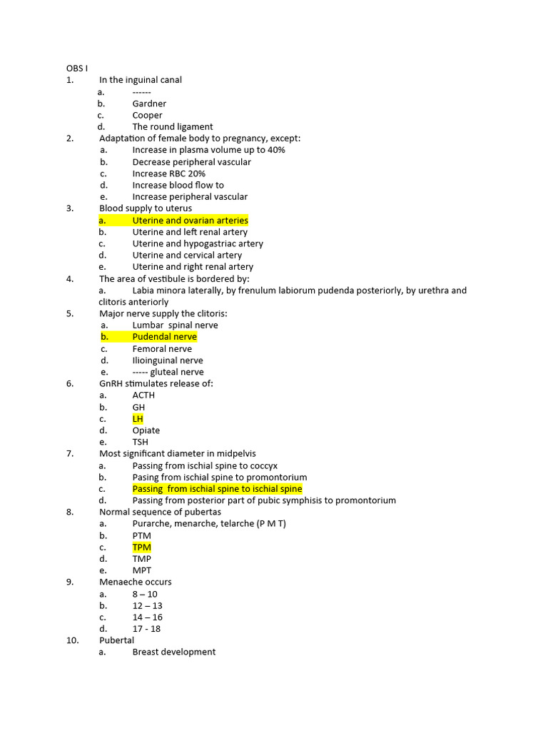 Soal 5 Obs | Download Free PDF | Uterus | Vertebral Column