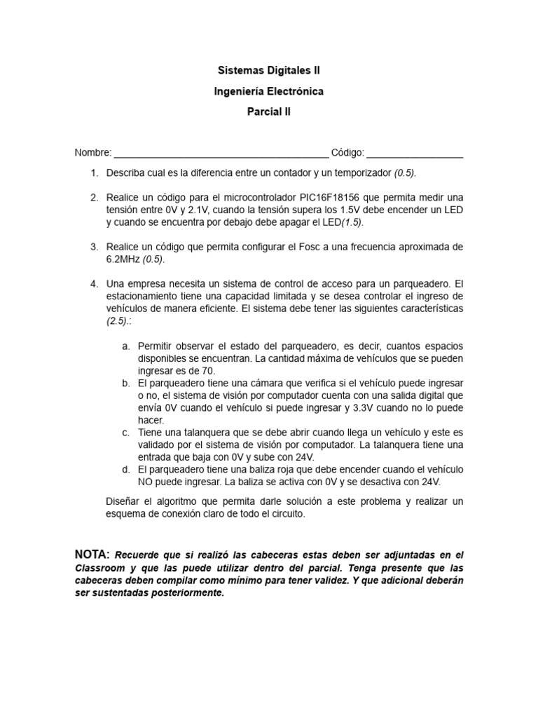 Parcial II 2024-1 | PDF