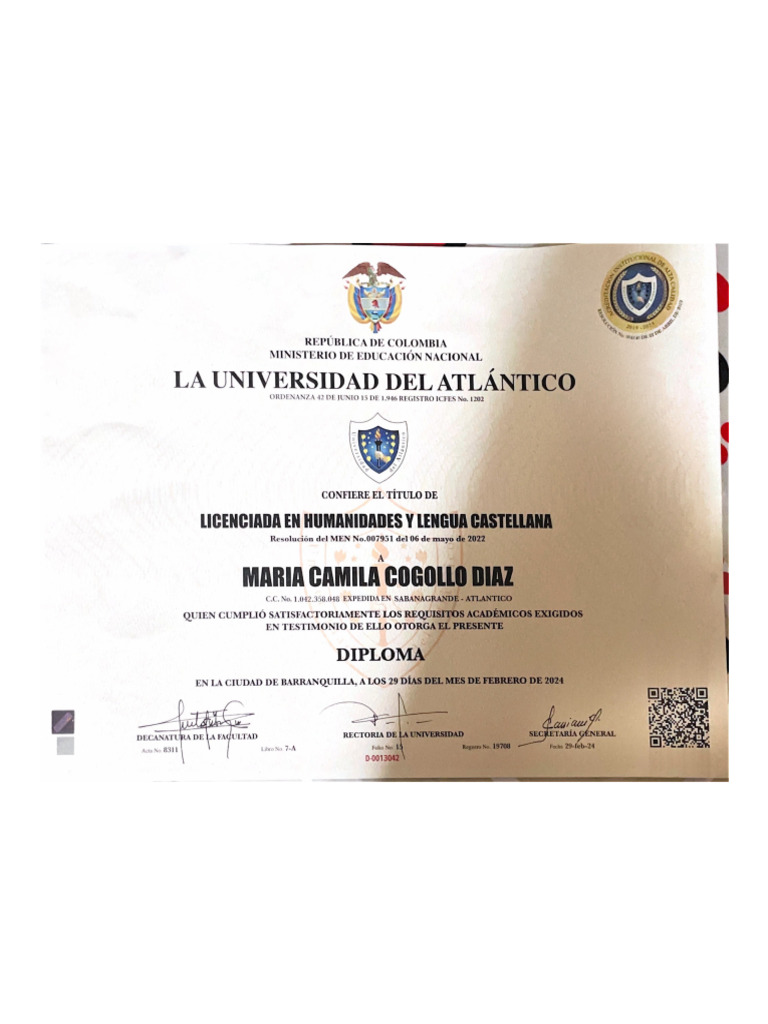 Diploma Pregrado MC | PDF