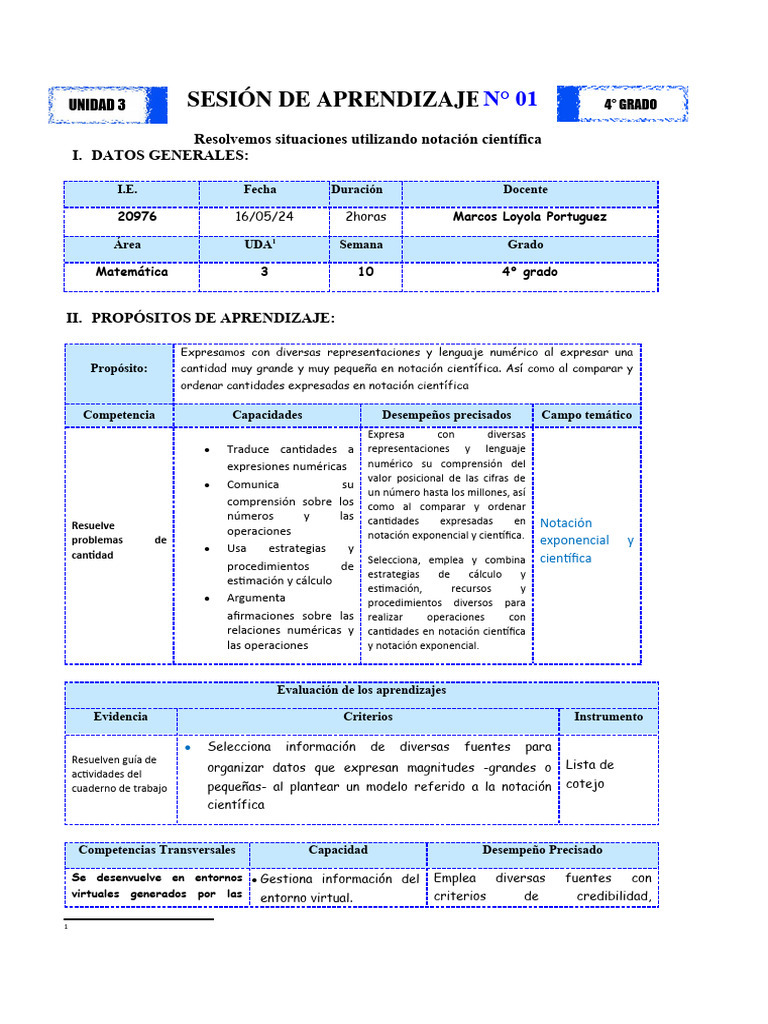 4to Sesión de Aprendizaje N°02 Iib | Descargar gratis PDF | Aprendizaje | Enseñando