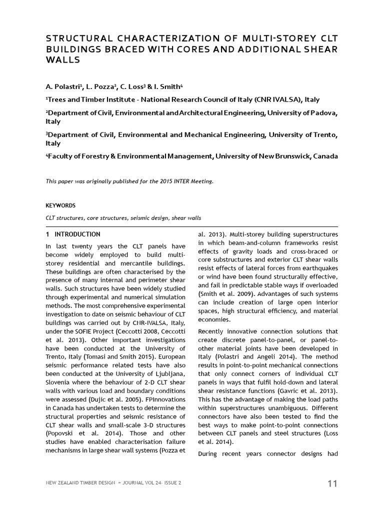 Multi-Storey CLT Building | PDF | Structural Engineering | Mechanics