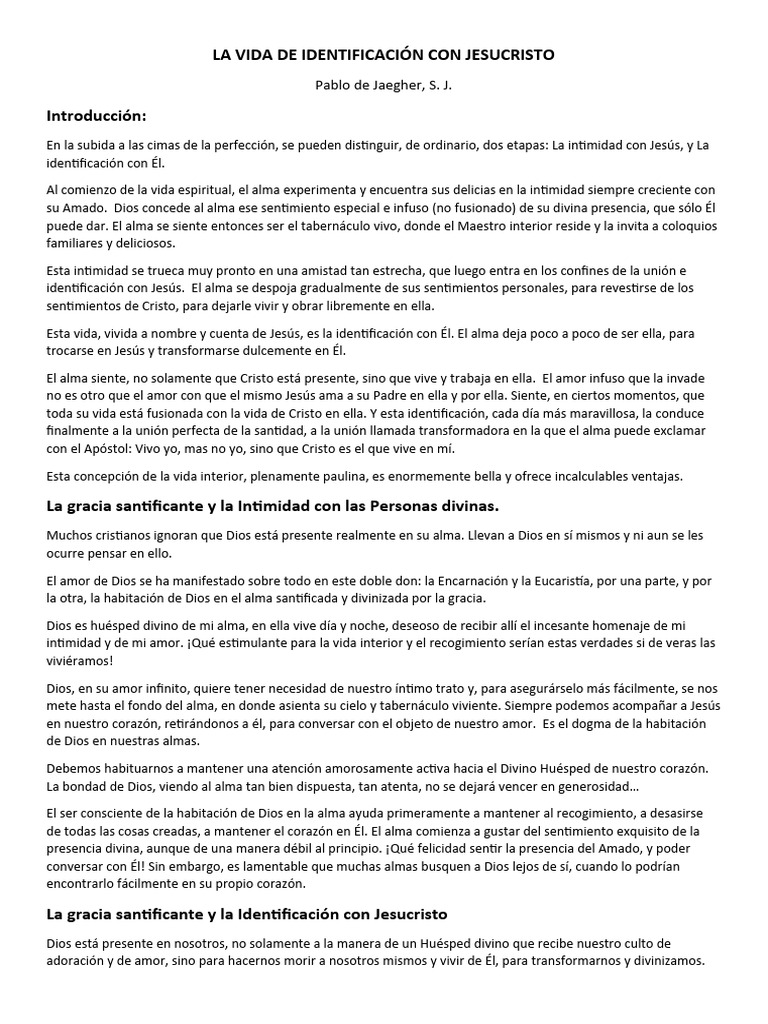 Identificación Espiritual con Cristo | PDF | Cristo (título) | Amor