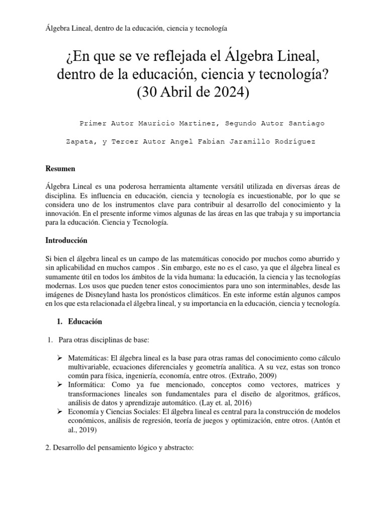 Algebra Lineal | PDF | Álgebra lineal | Linealidad Algebra Lineal | PDF | Álgebra lineal | Linealidad