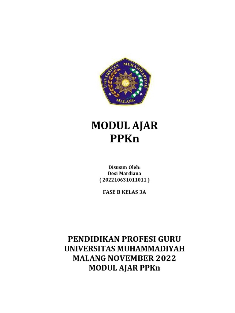 Modul Ajar PPKN Kelas 3 Kurikulum Merdeka | PDF