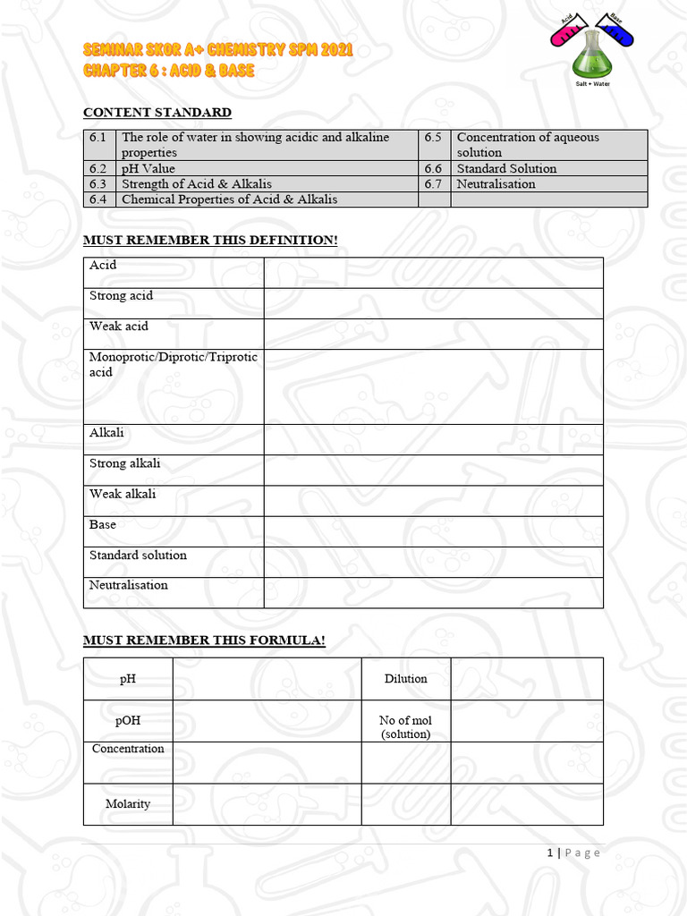 Module Acid & Base | PDF | Acid | Ph