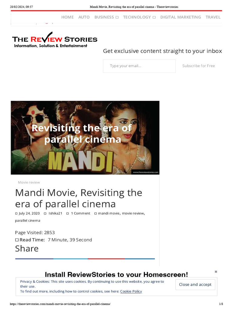 Mandi Movie, Revisiting The Era of Parallel Cinema - Thereviewstories | PDF