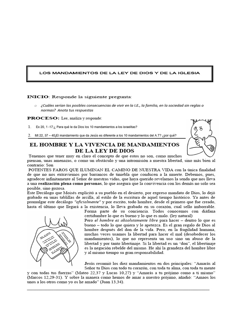 Los Mandamientos De La Ley De Dios Y De La Iglesia Descargar Gratis