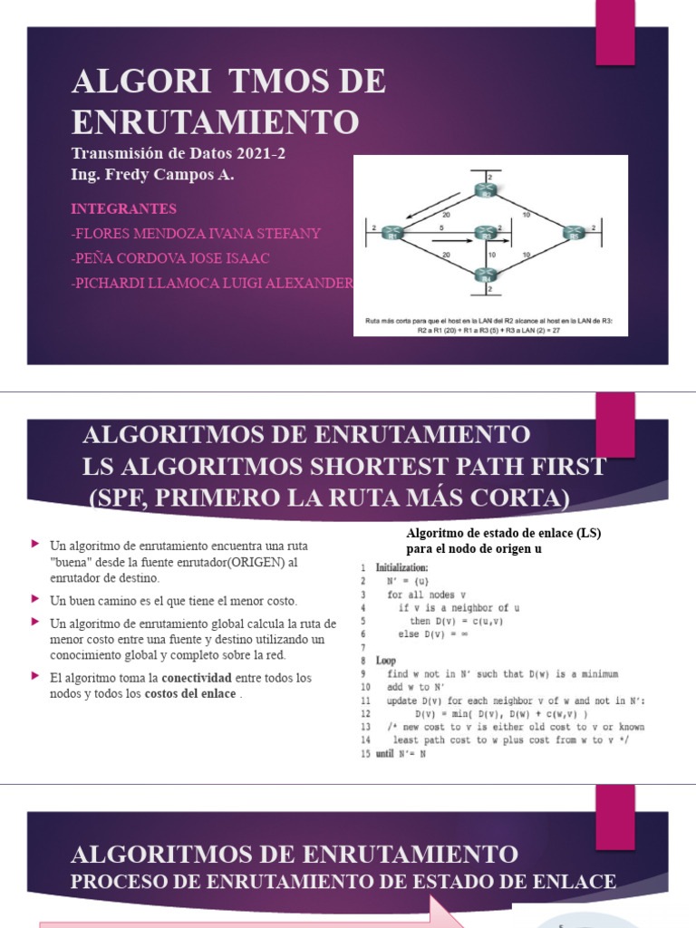 ALGORITMO DE ENRUTAMIENTO LS | PDF | Enrutador (Computación) | Enrutamiento