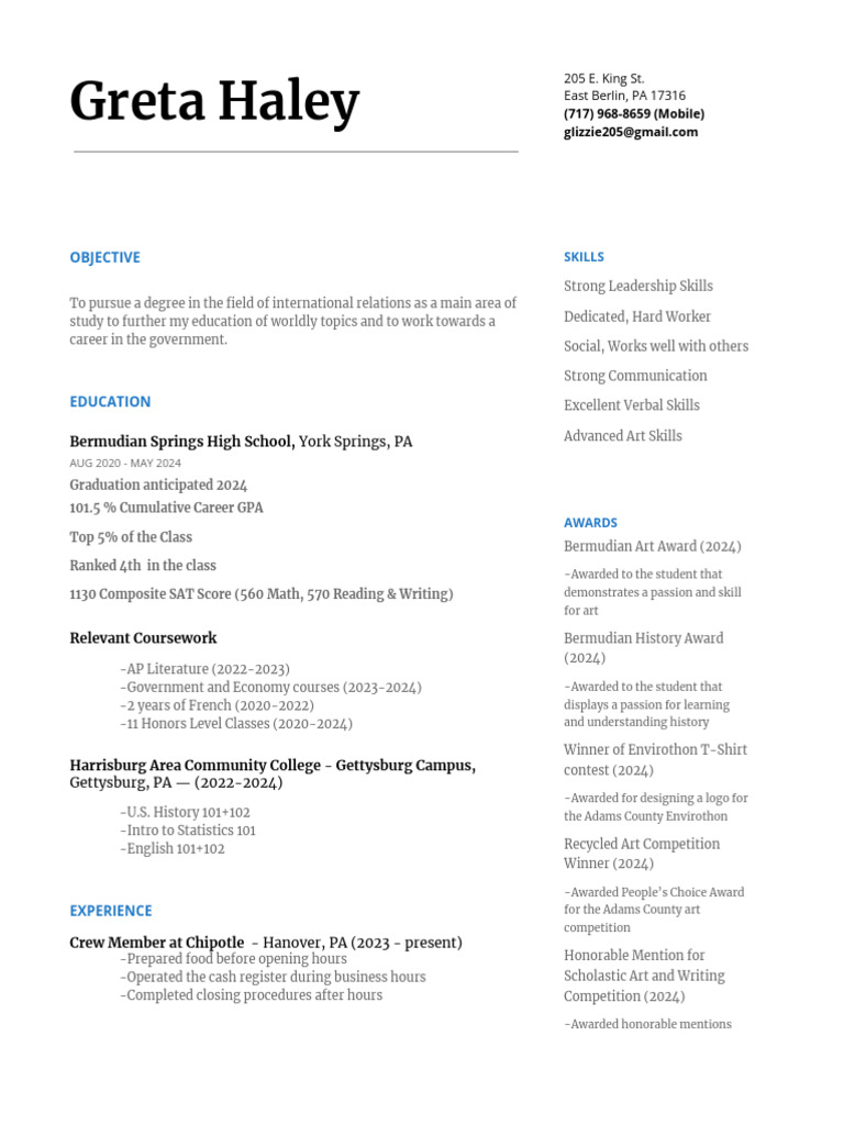 Greta Haley Resume 3 | PDF