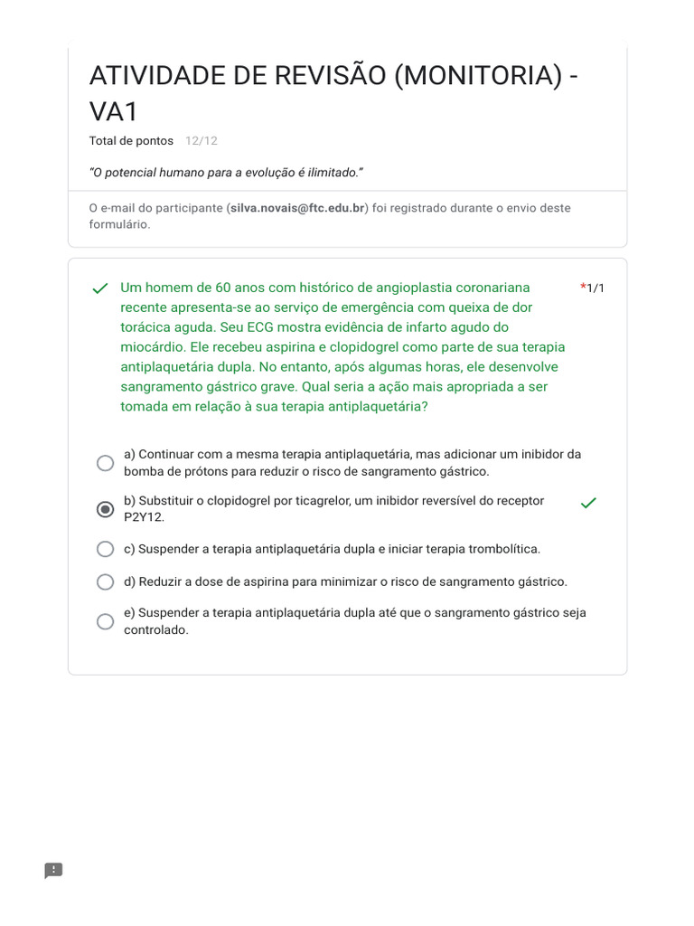 Atividade de Revisão (Monitoria) - Va1 | PDF | Hipertensão | Anti-inflamatório não esteroide