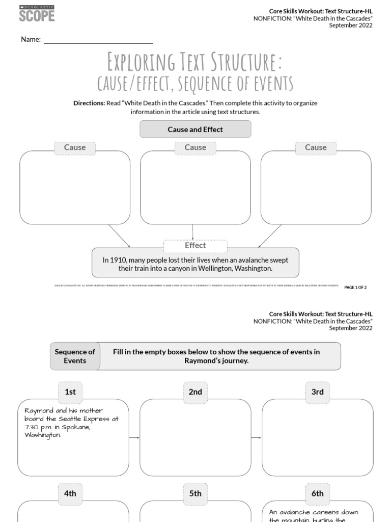 White Death in The Cascades - Text Structure | PDF