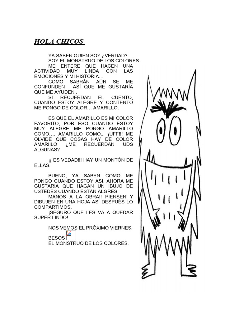 Actividades del Monstruo de Colores | PDF