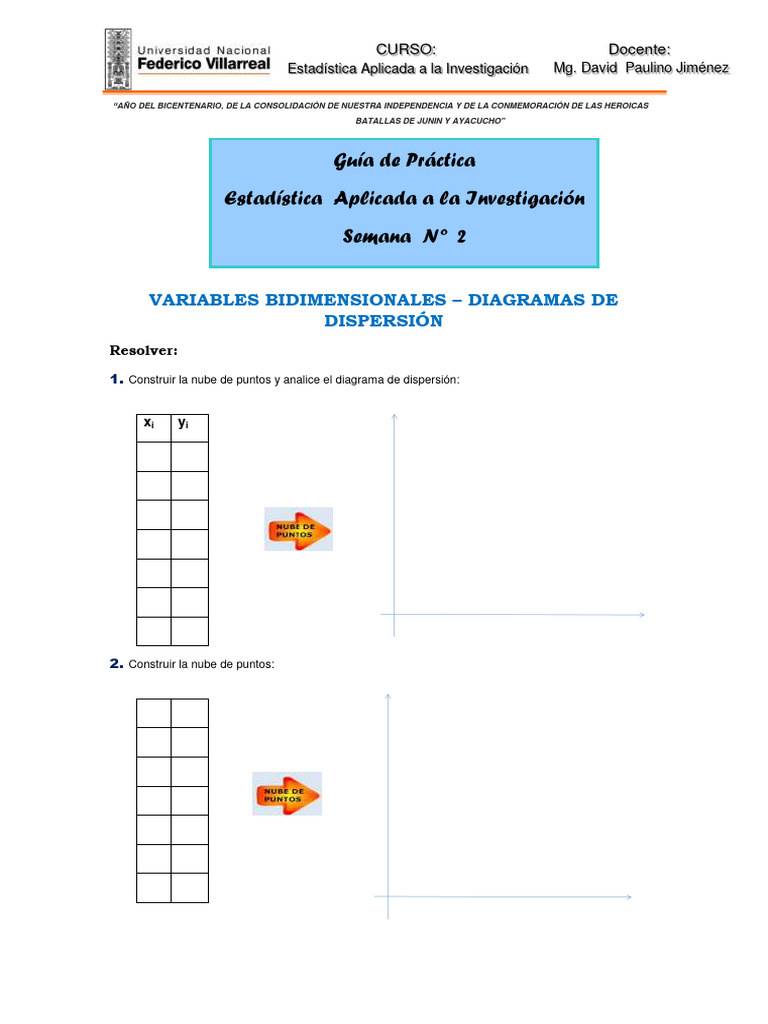 S2-Práctica-Diagramas de Dispersión | PDF | Estadísticas | Gráfico de ...