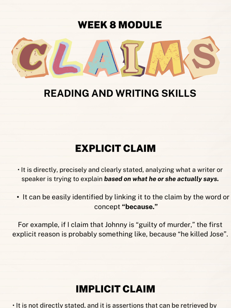 Understanding Claims: Fact, Value, Policy | PDF | Reason | Argument