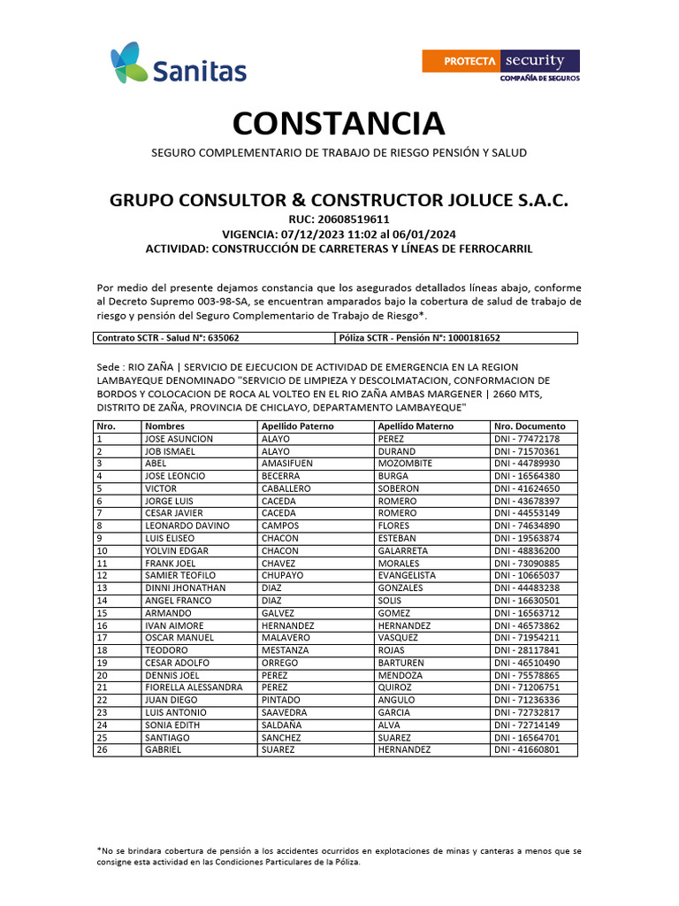 SCTR 2 | PDF | Seguro