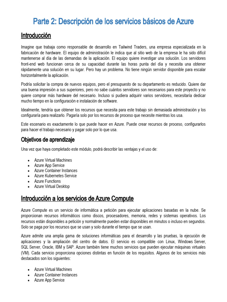 2 - Modulo-Descripcion de Los Servicios Basicos de Azure | PDF ...