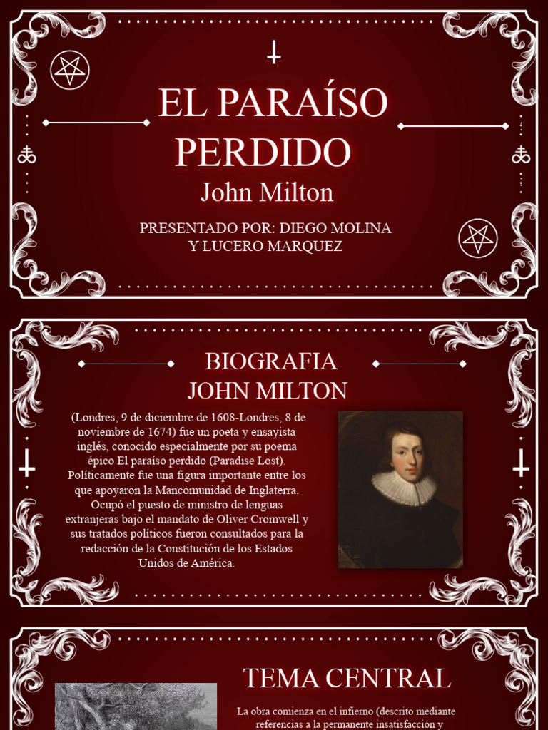 El Paraíso Perdido de John Milton Ljme | PDF | paraíso perdido | Jardín del Edén