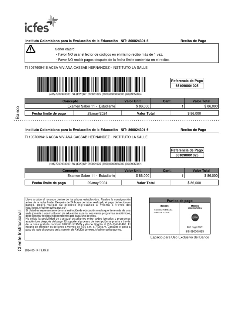 Recibo Acsa Cassab | PDF