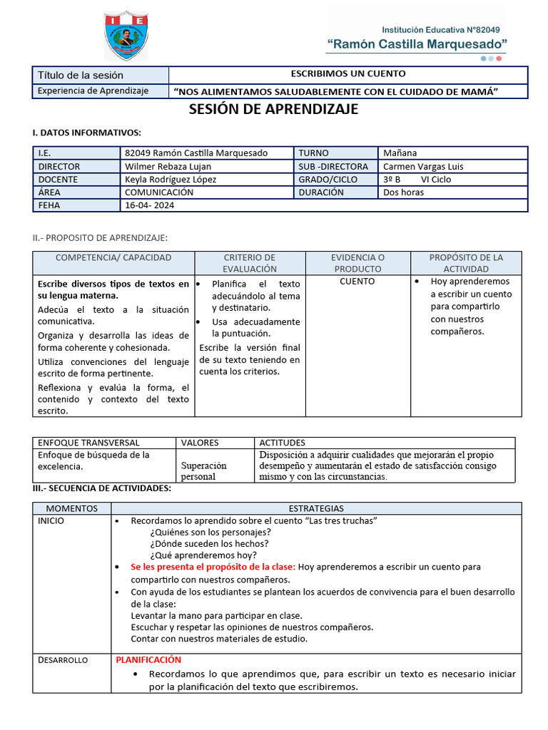 Escribiendo un Cuento en Clase | PDF | Aprendizaje | Lingüística