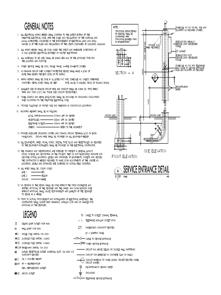 E1 General Notes | PDF