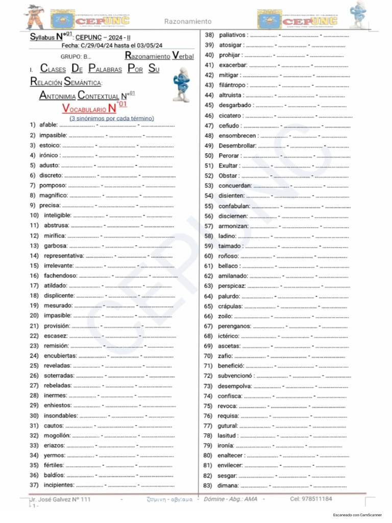 Palabras de RV | PDF