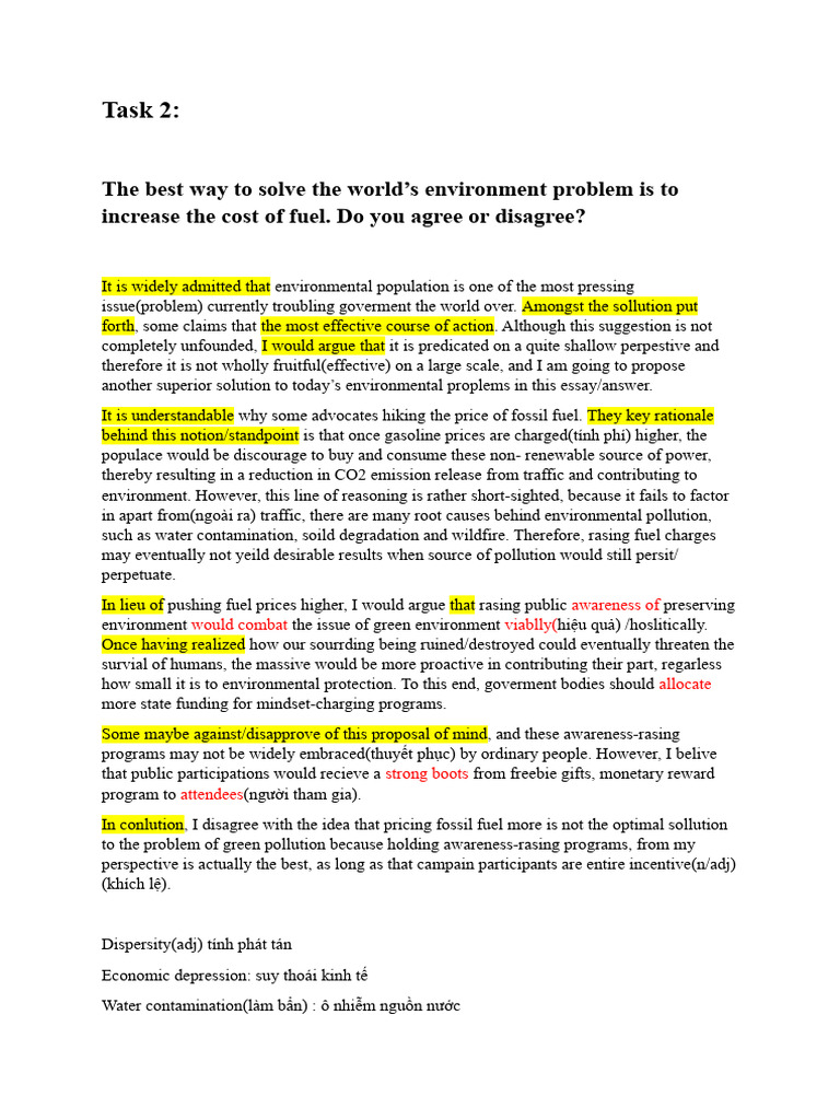 Task 2 (4) | PDF | Pollution | Natural Environment