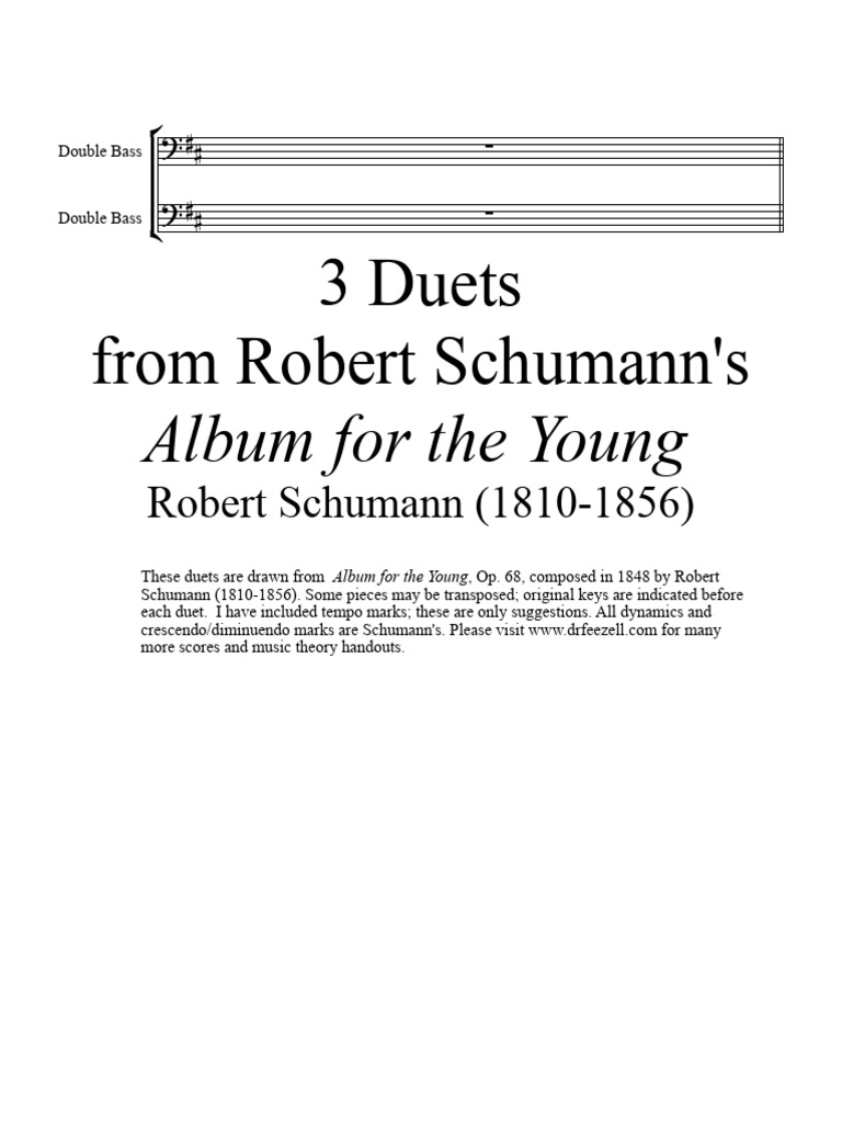 Double Bass Schumann Album Duets | PDF | All Rights Reserved | Robert Schumann