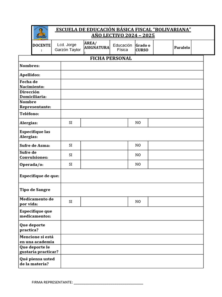 Ficha Personal | PDF