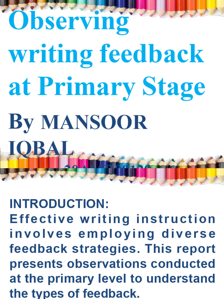Primary Writing Feedback Insights | PDF | Learning | Teaching Method
