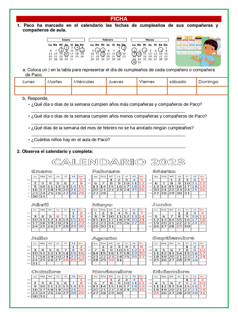 2°MAT | PDF | Calendario