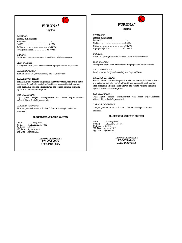 BROSUR VIAL DAN AMPUL | PDF